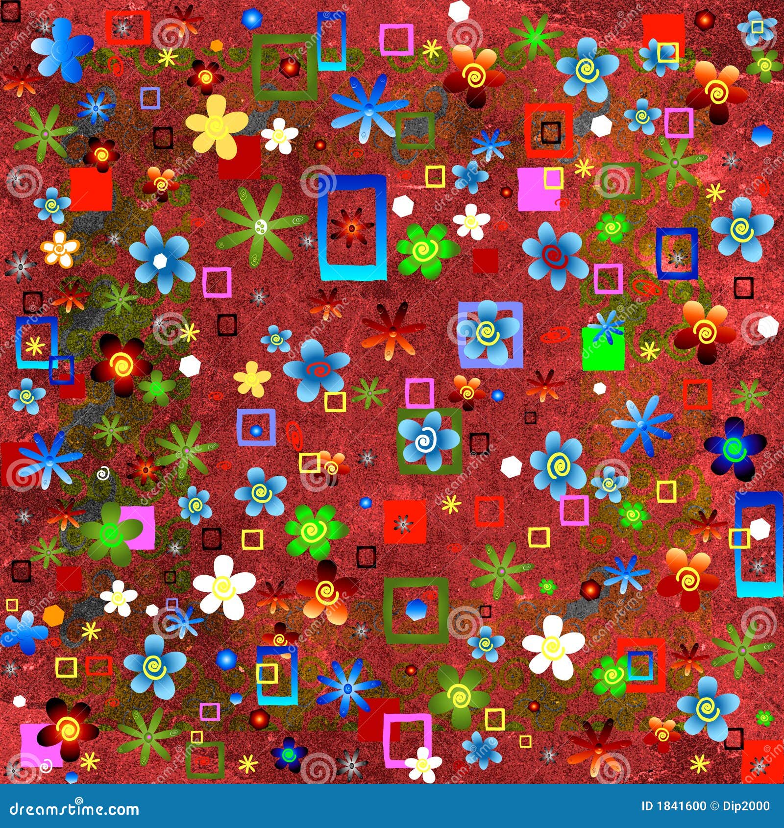 Floral and Geometric Designs Stock Illustration - Illustration of ...