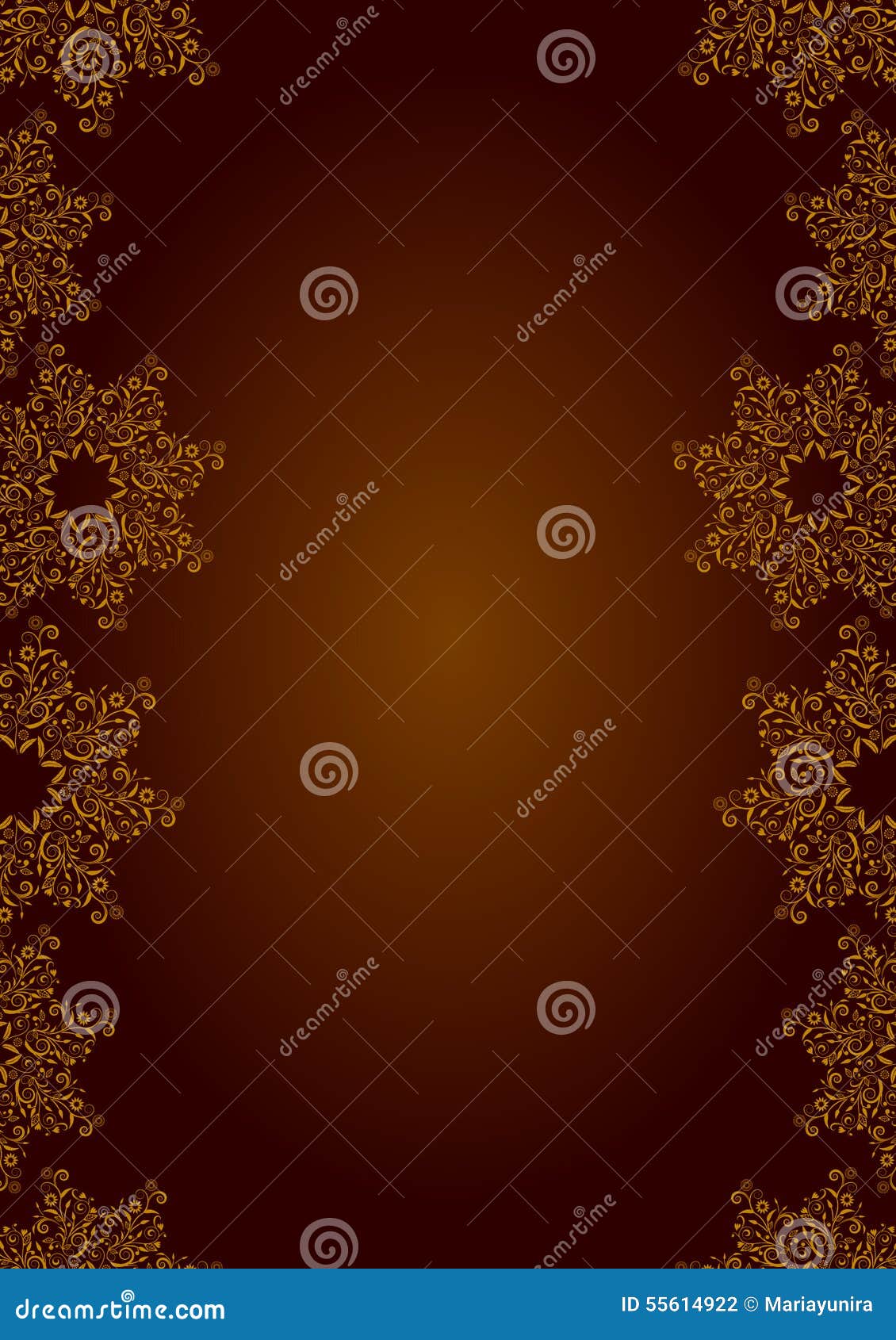 Floral Gold Border Background Stock Illustration - Illustration of ...