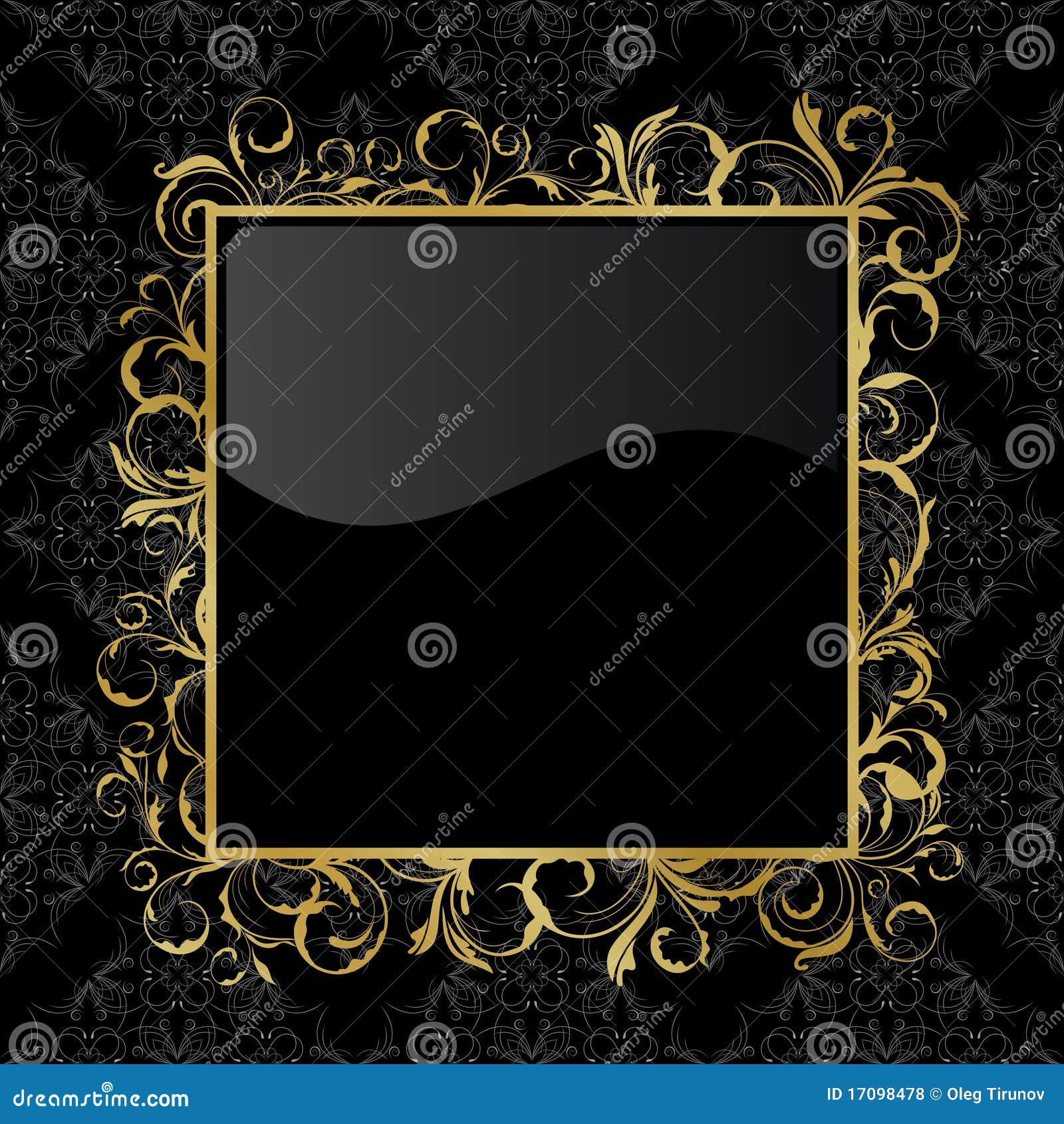 Floral gold frame stock vector. Illustration of space - 17098478