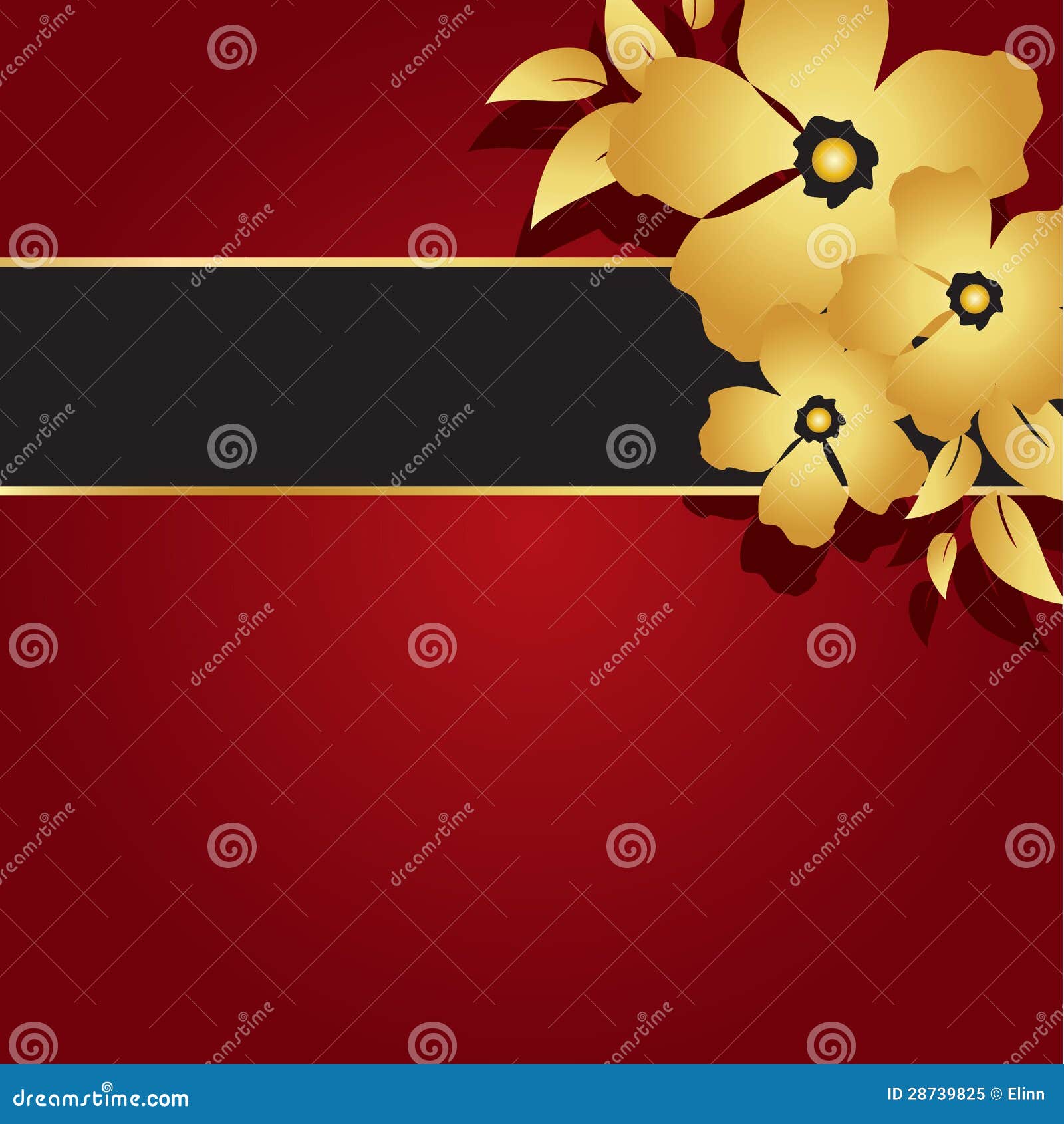 Floral Gold & Red Card stock vector. Illustration of concept - 28739825