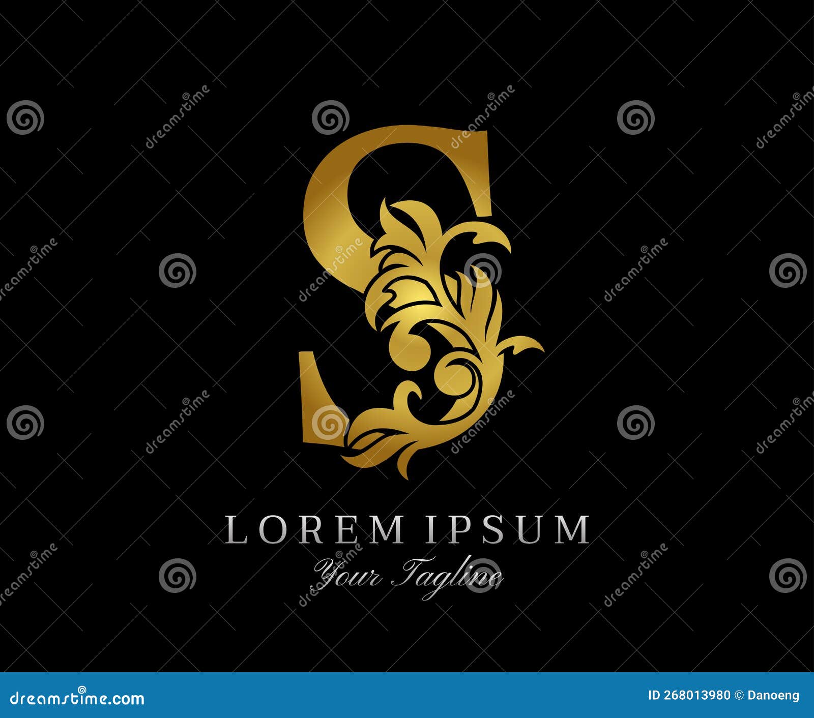 Floral Gold S Luxury Logo Icon. Classy S Letter Logo Design Vector ...