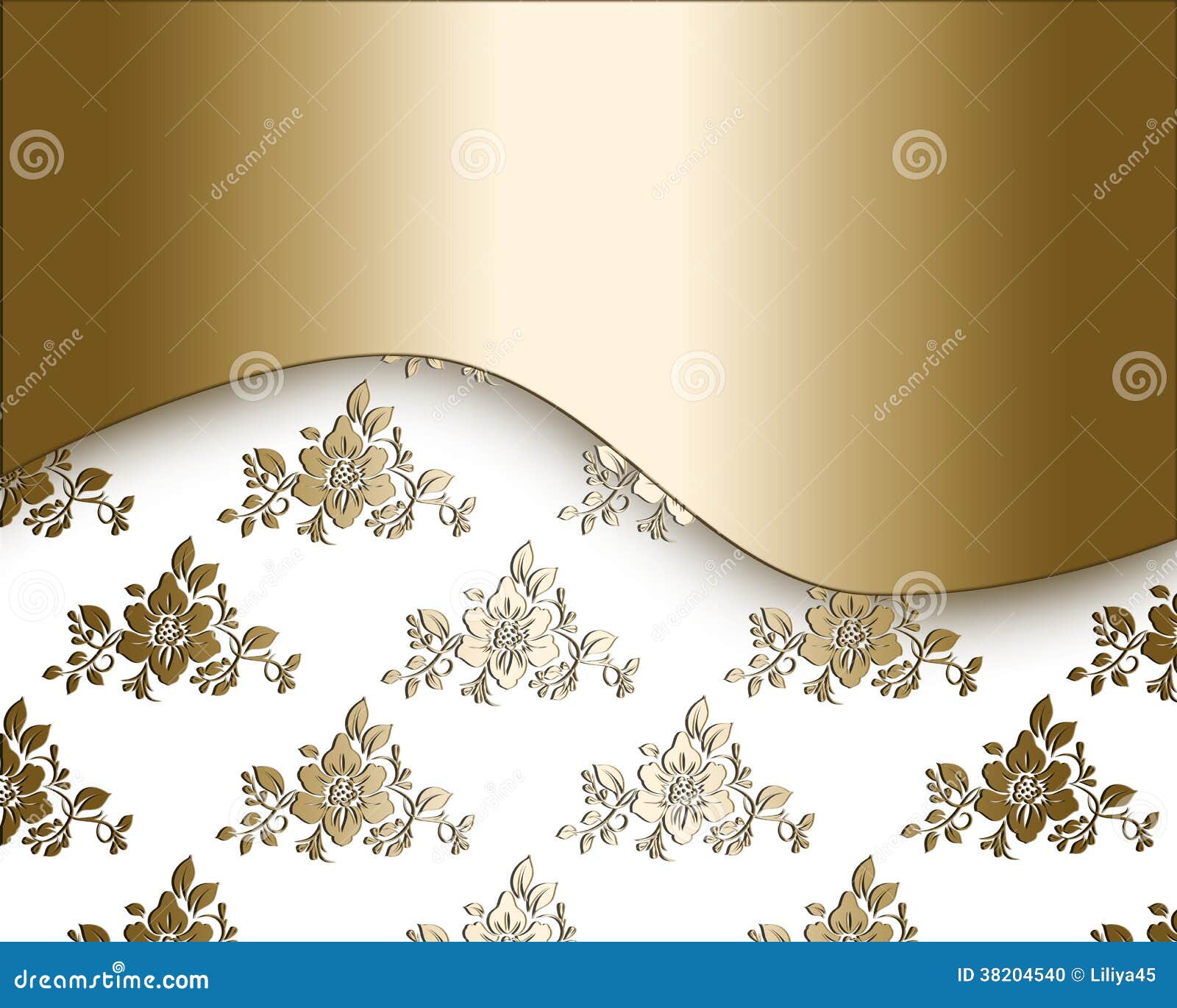 Floral golden design. stock illustration. Illustration of decorative ...