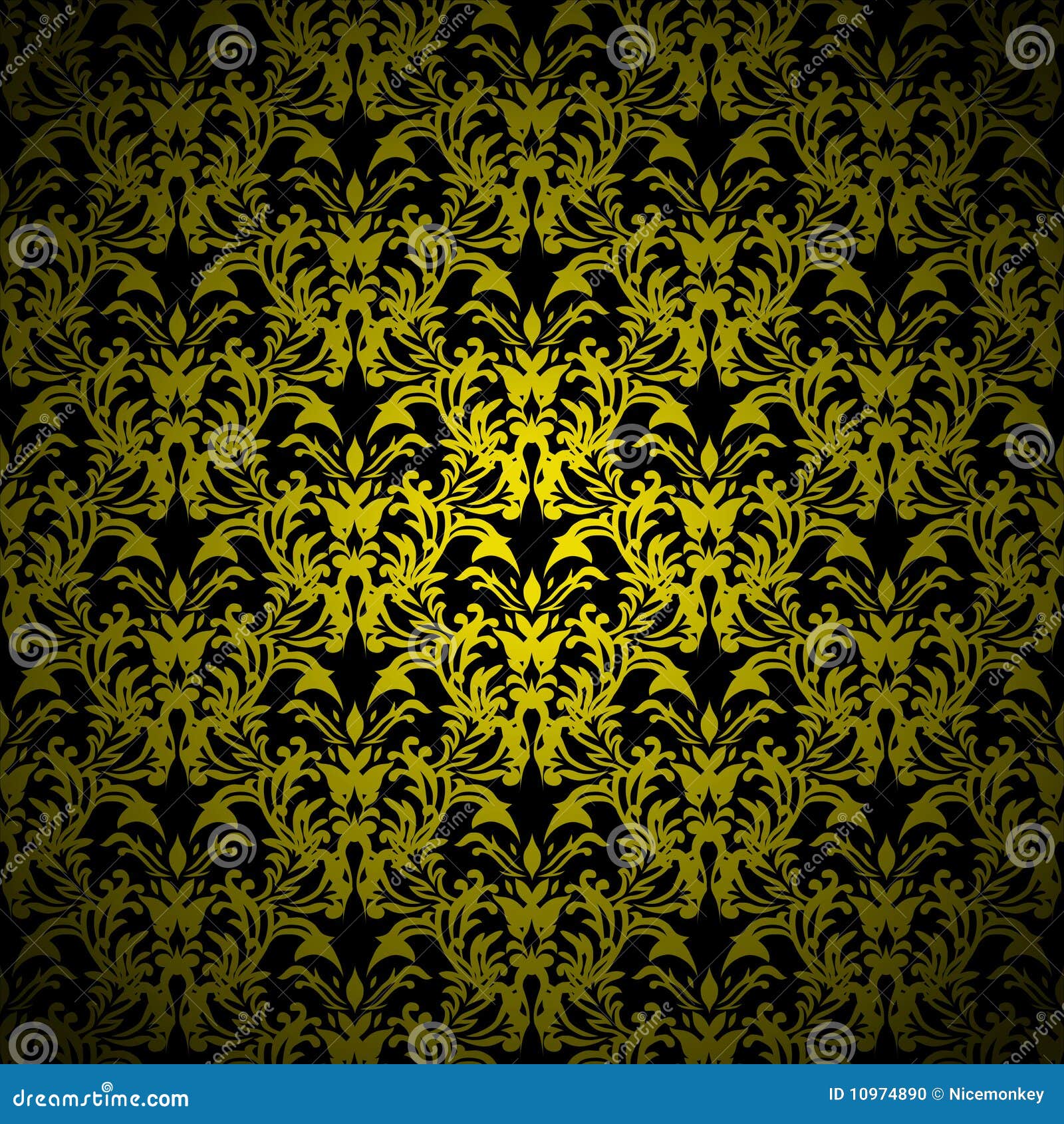 Floral gothic gold stock vector. Illustration of organic - 10974890