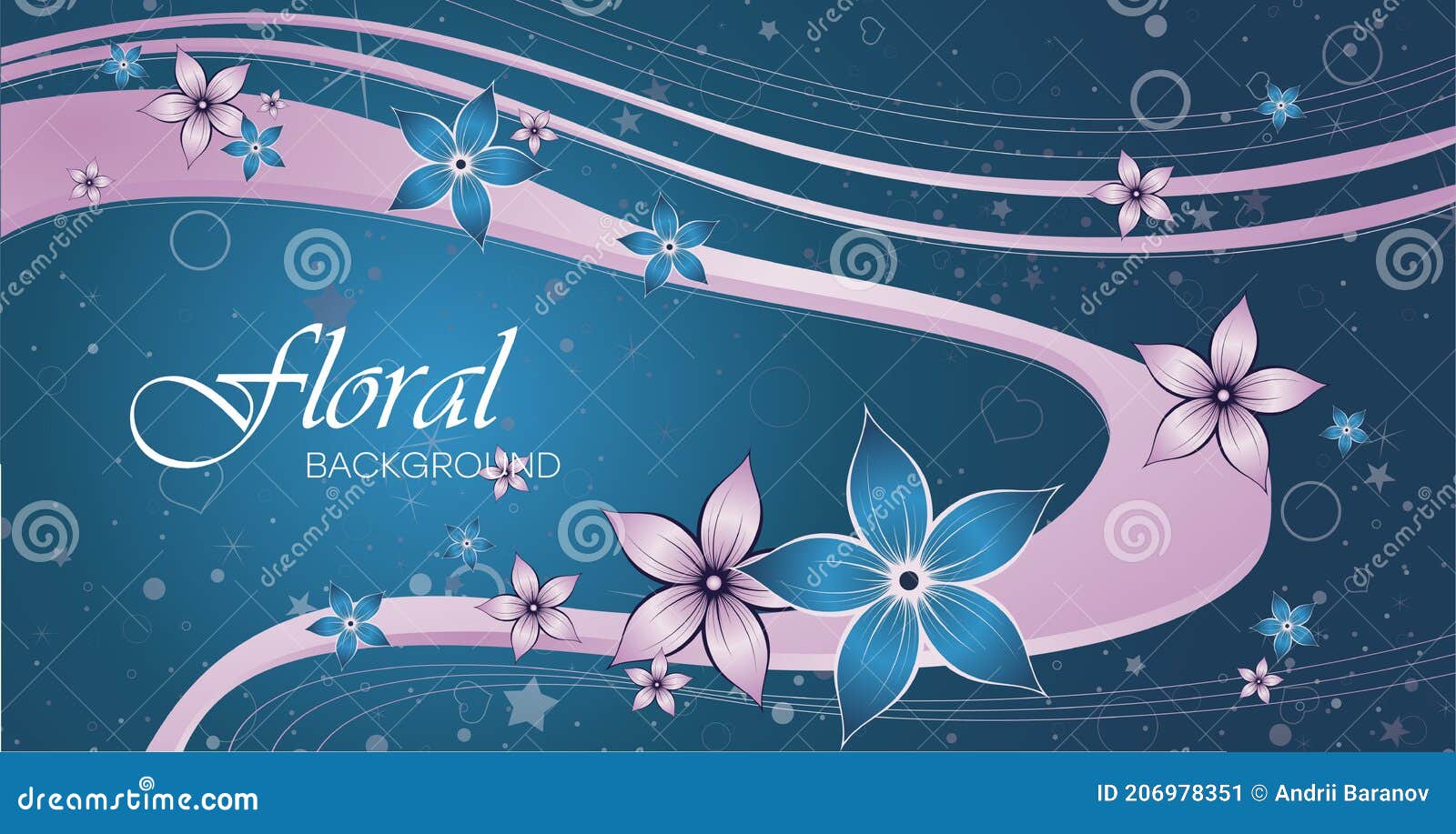 Floral Gradient Background with Patterns and Dynamic Lines. Romantic ...