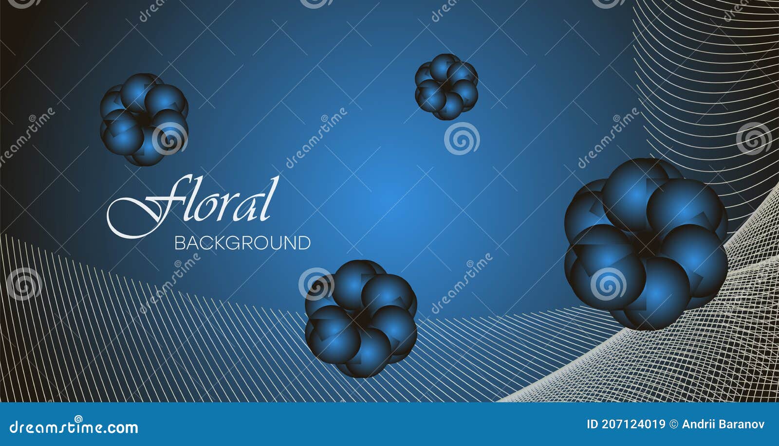 Floral Gradient Background with Patterns and Dynamic Lines. Romantic ...