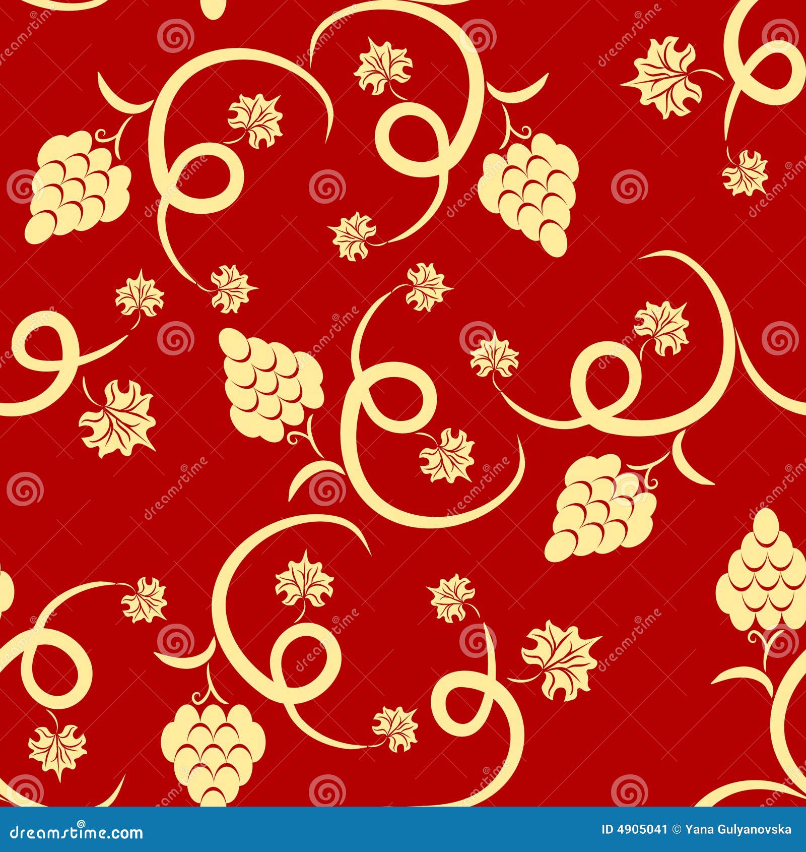 Floral Grape Seamless Pattern Stock Vector - Illustration of fabric ...