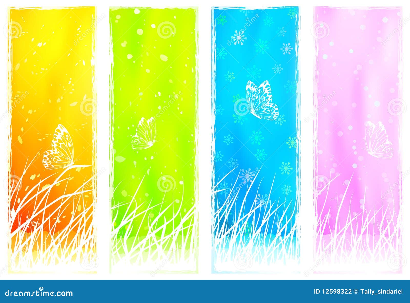 Set Of Vertical Banners With Realistic Holographic Effect Cartoon ...