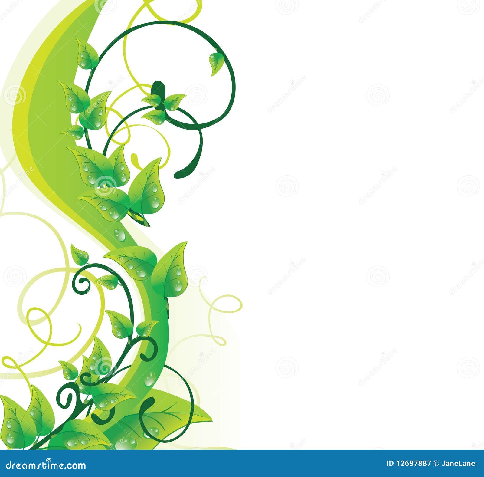 Floral green background stock illustration. Illustration of paint ...