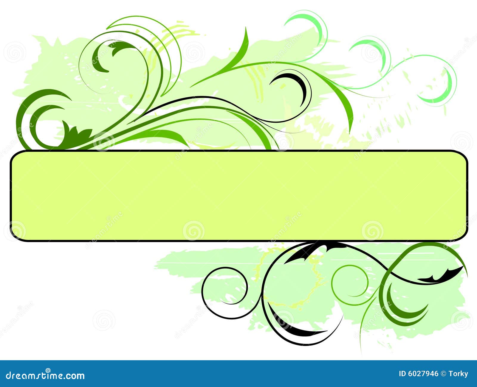 Floral green banner stock vector. Illustration of grass - 6027946
