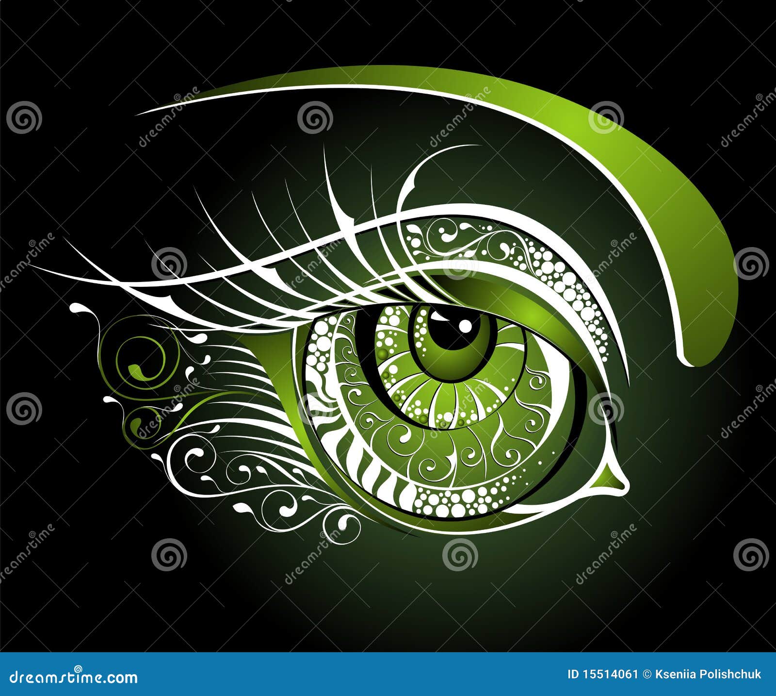 Floral green eye stock vector. Illustration of spot, creative - 15514061