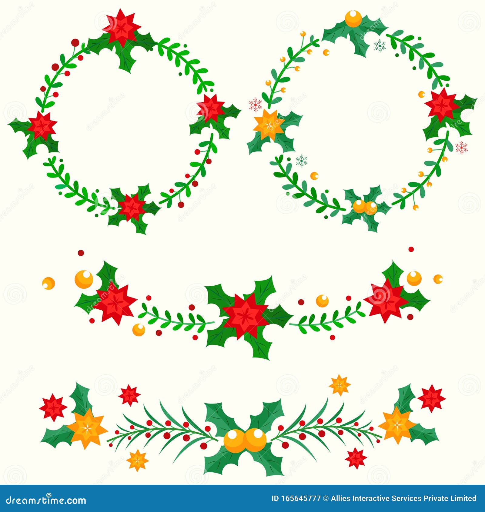 Floral Greeting Card Design with Circular Frames with Space for Your ...