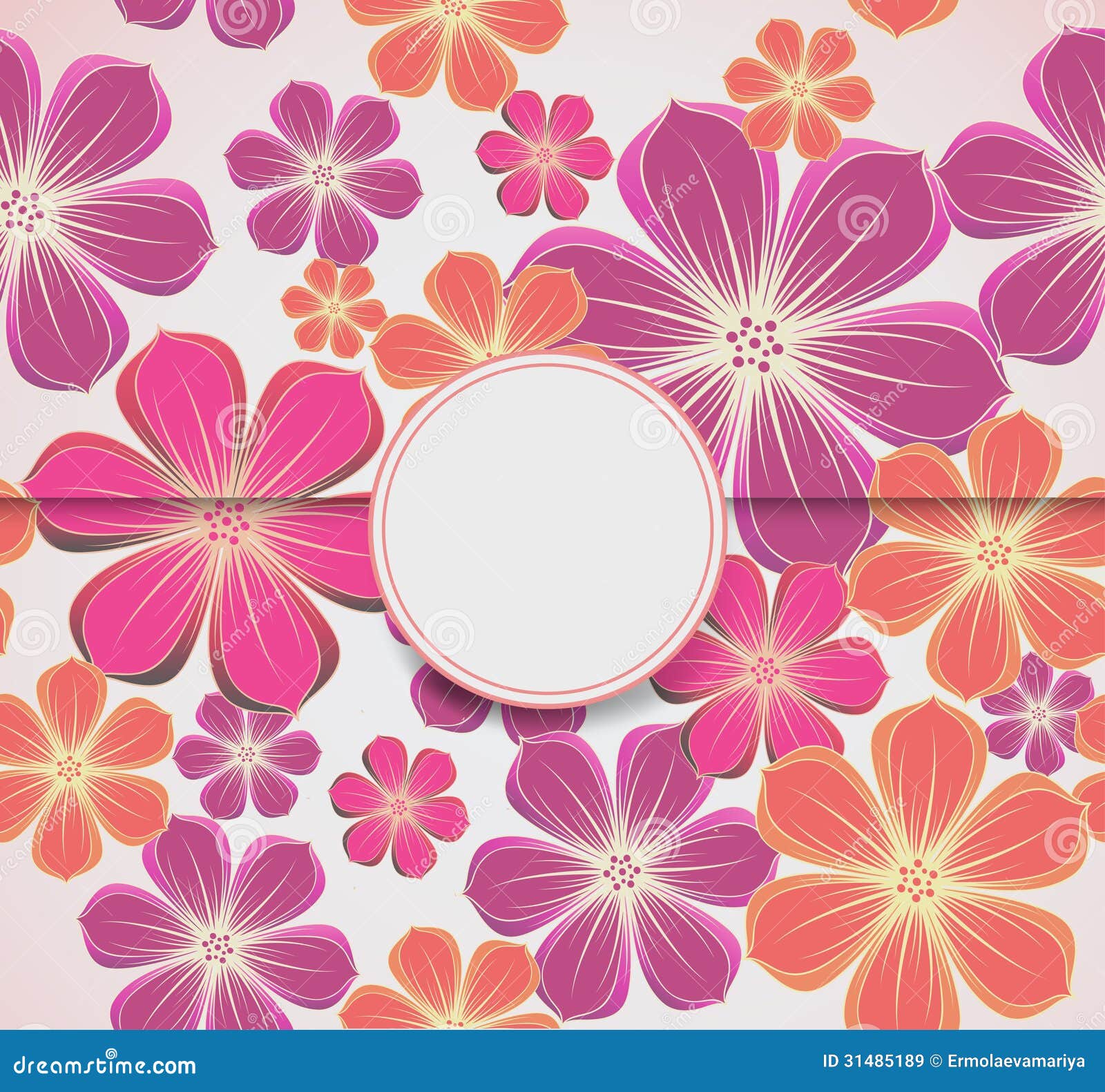 Floral Greeting Card, Invitation Template. Vector Stock Vector ...