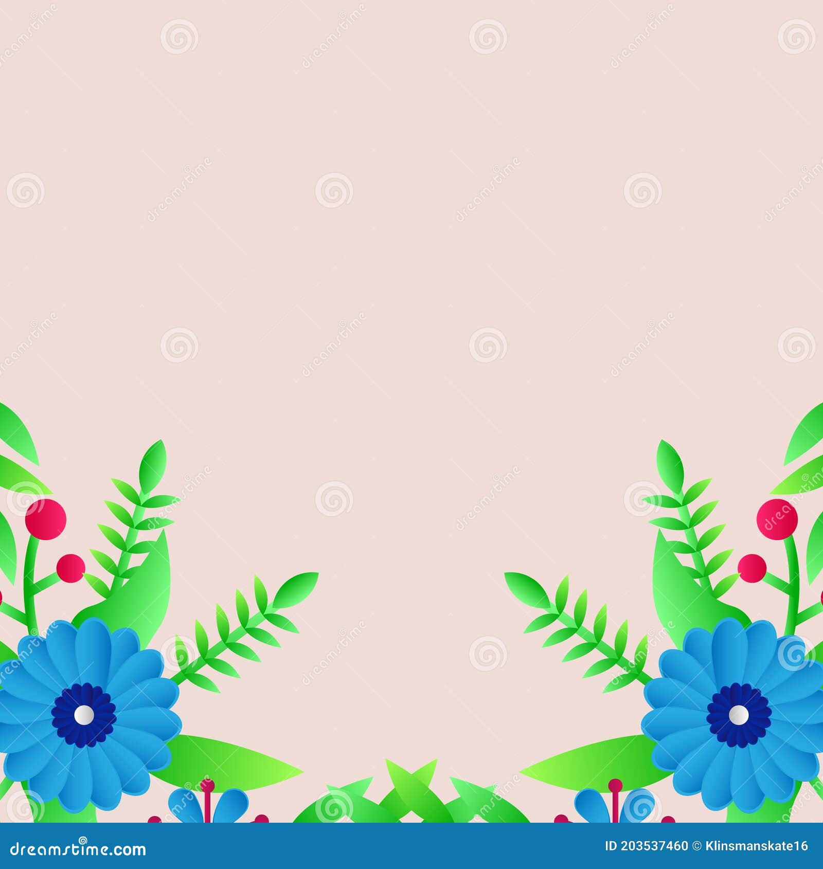 Floral Greeting Card Template Design for Print Paper Stock Illustration ...