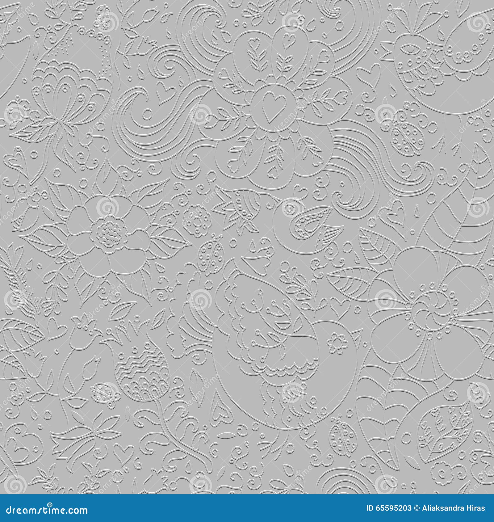 Floral Grey Seamless Pattern Background with Texture Stock Vector ...