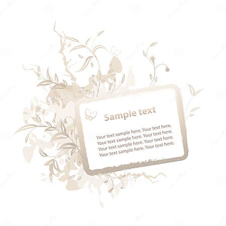 Floral Grunge Frame for Text Stock Vector - Illustration of elegance ...