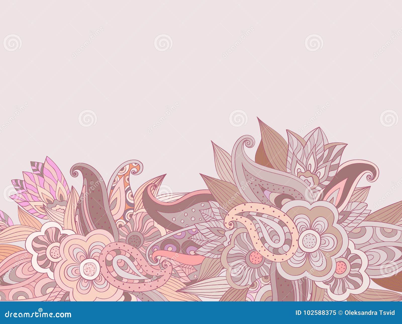 Floral Hand Drawing Background, Vector Design Stock Vector ...