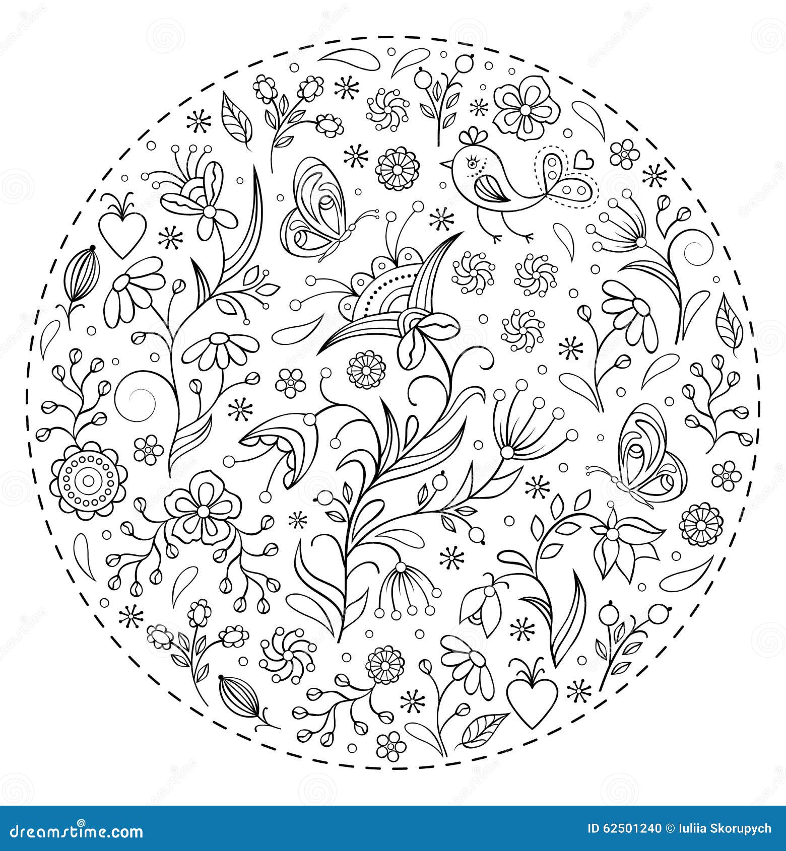 Floral hand drawn pattern stock vector. Illustration of decor - 62501240