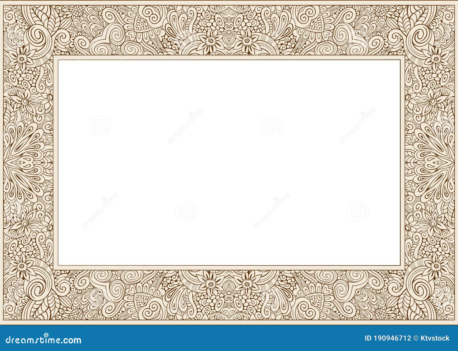 Floral Vector Border. Nature Illustration Stock Vector - Illustration ...