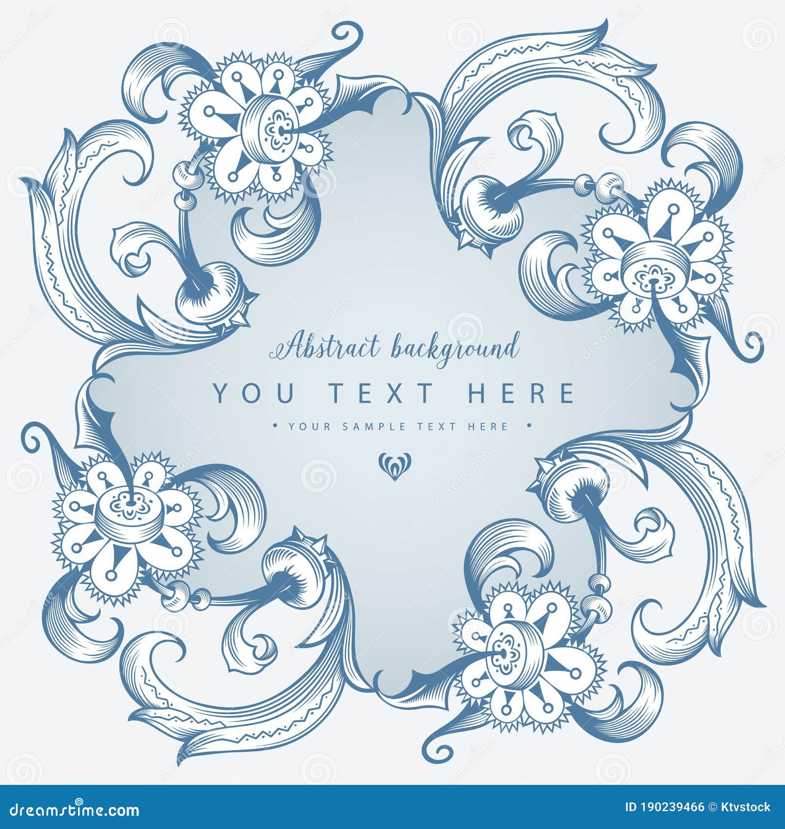 Floral Hand Drawn Vector Border Stock Vector - Illustration of ...