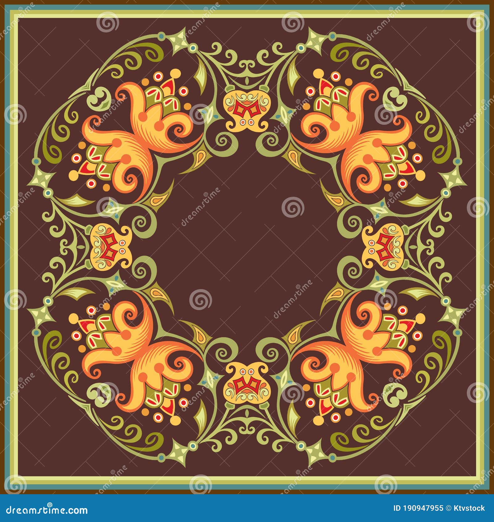 Floral Vector Vintage Border. Frame Design. Stock Vector - Illustration ...