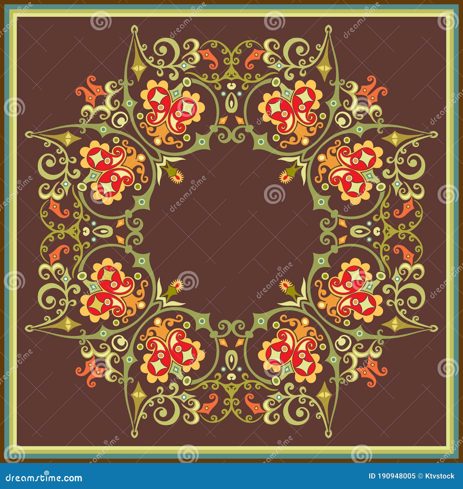 Floral Vector Vintage Border. Frame Design. Stock Vector - Illustration ...