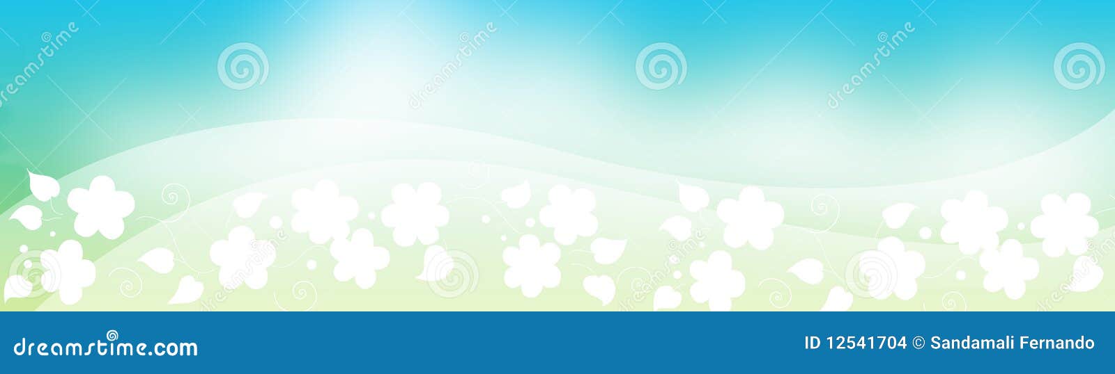 Floral Header, Spring Foliage Stock Illustration - Illustration of ...