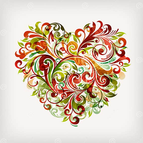 Floral heart stock vector. Illustration of artistic, graphic - 25509659