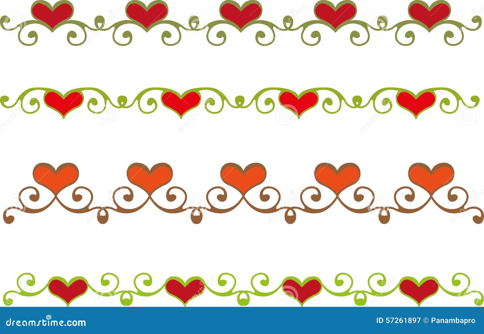 Floral heart border stock vector. Illustration of scroll - 57261897
