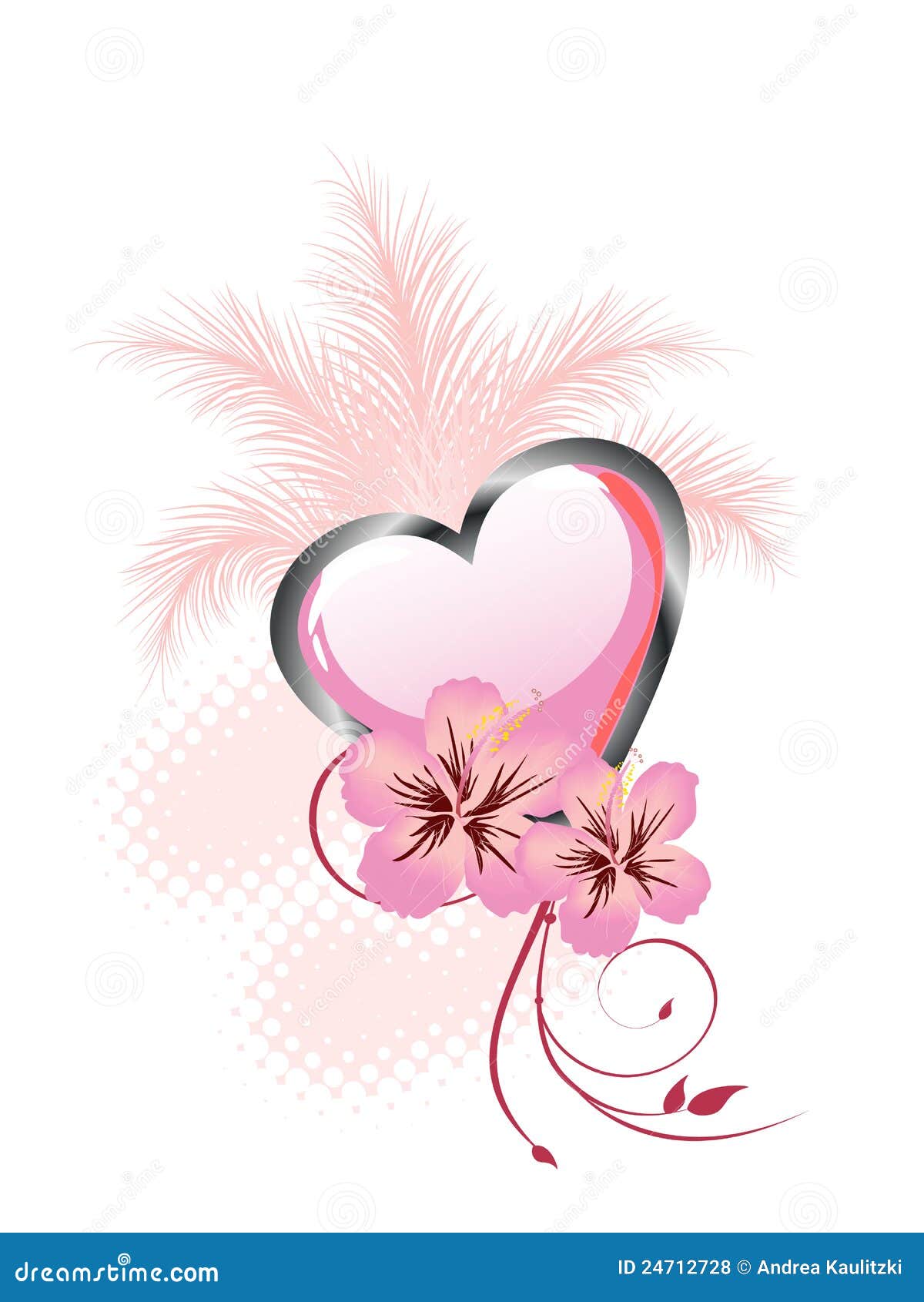 Floral heart design stock illustration. Illustration of card - 24712728