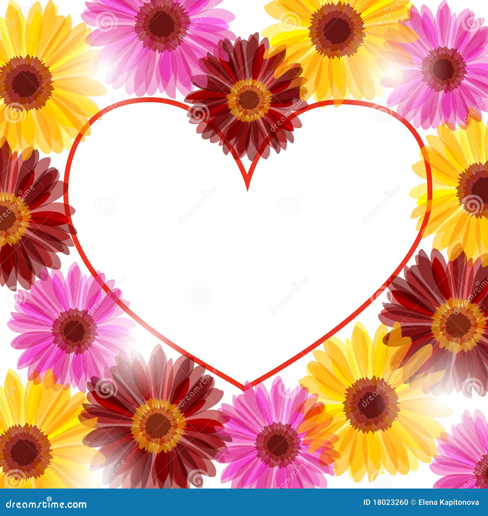 Floral heart frame stock vector. Illustration of isolated - 18023260