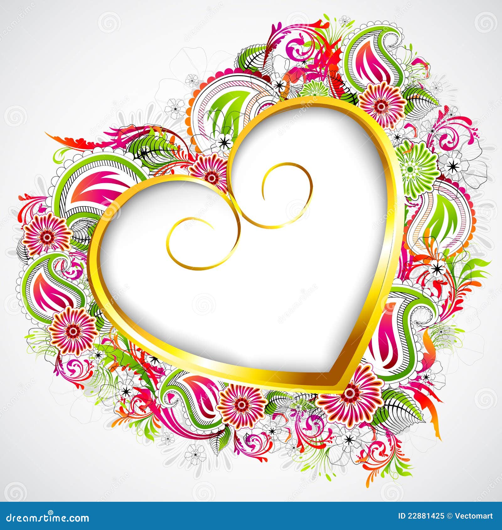 Floral Heart Frame stock vector. Illustration of decoration - 22881425