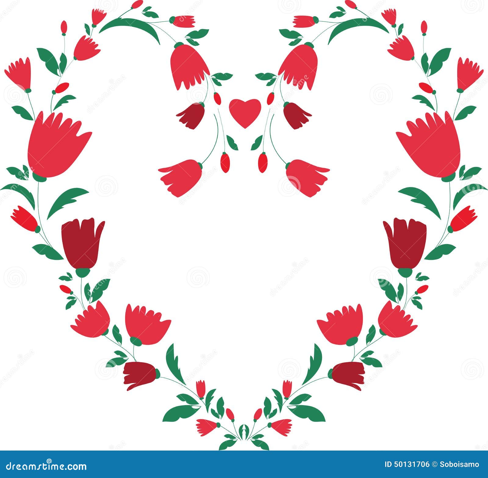 Floral heart frame stock vector. Illustration of card - 50131706