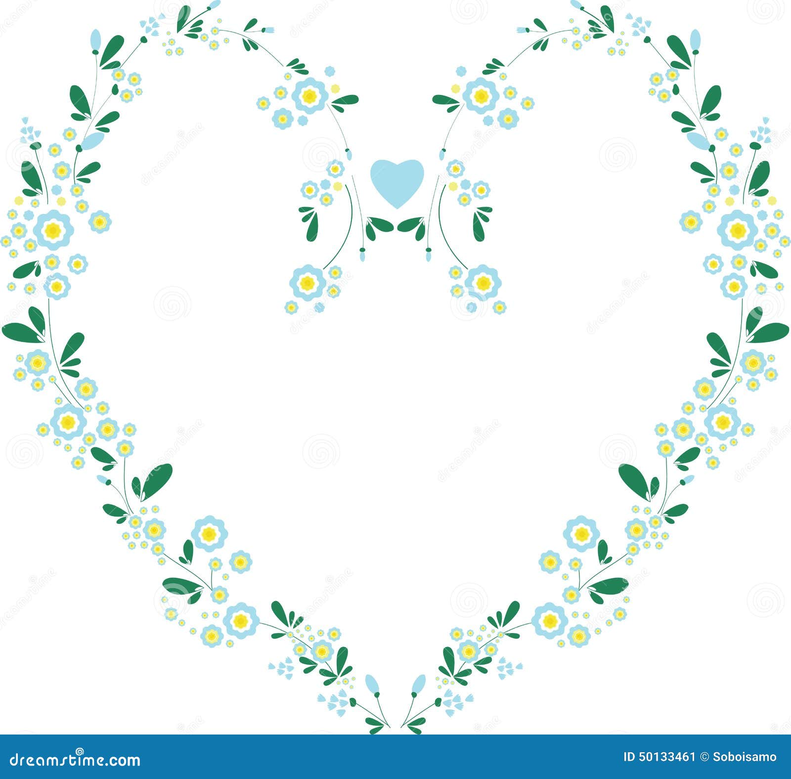 Floral heart frame stock vector. Illustration of greetings - 50133461
