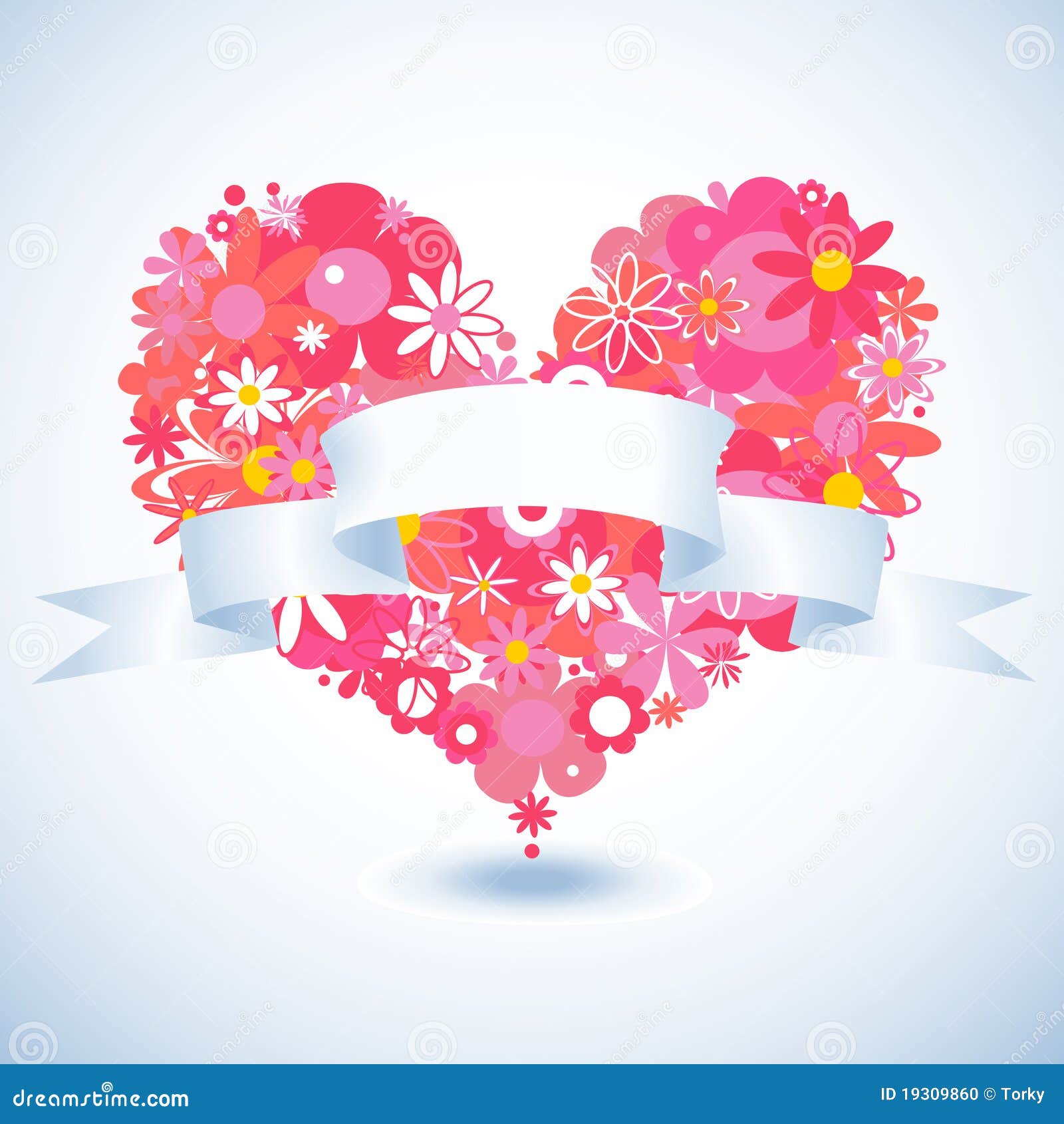 Floral heart paper banner stock vector. Illustration of message - 19309860