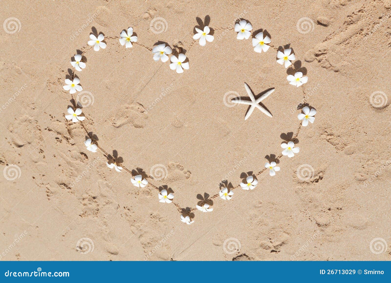 Floral heart on the sand. stock image. Image of shadow - 26713029