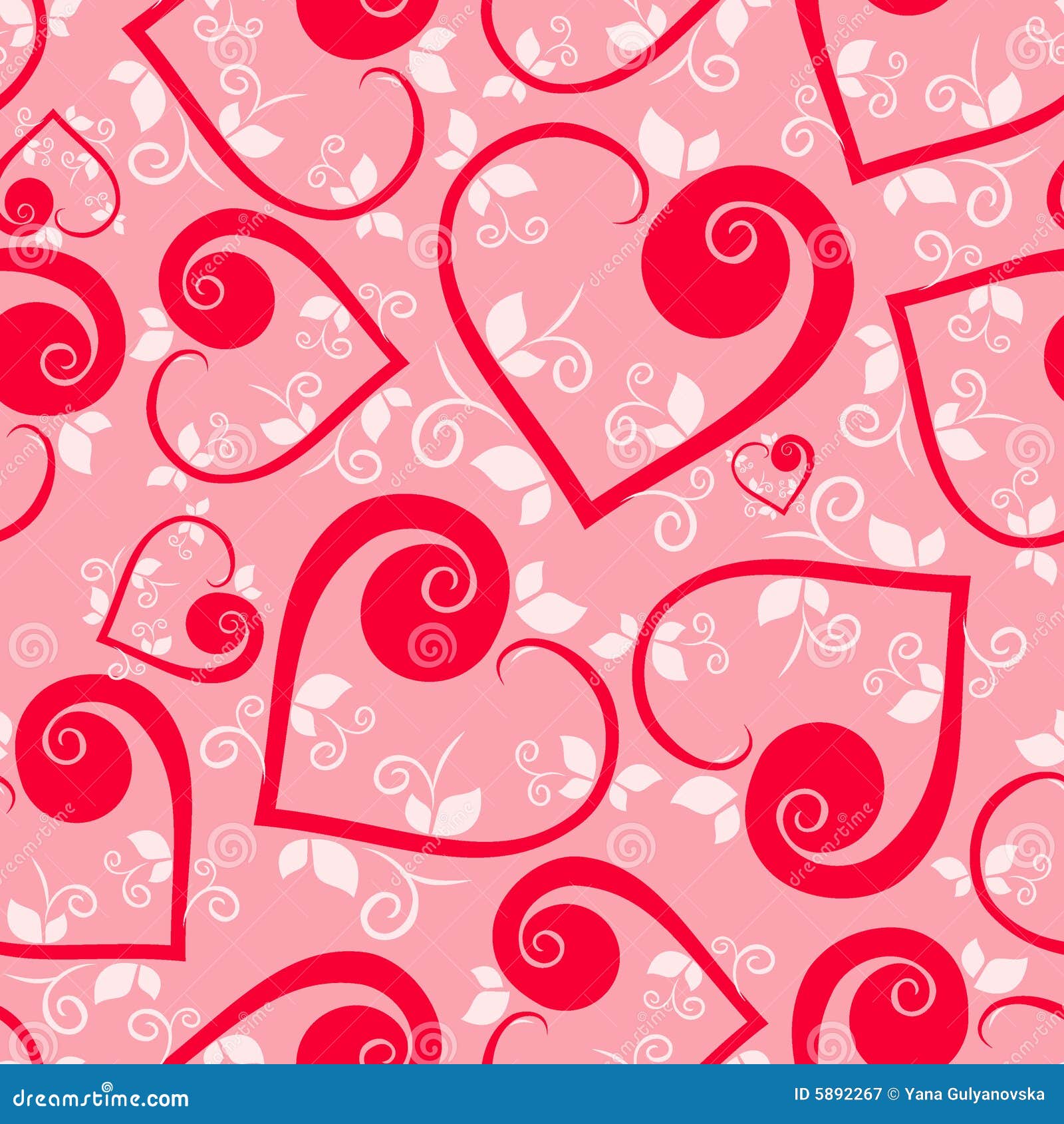 Floral Heart Seamless Pattern Stock Vector - Illustration of color ...