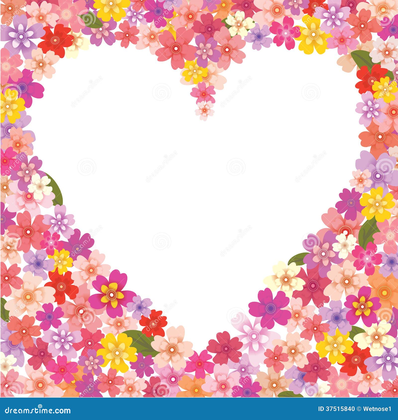 Floral heart-shaped frame stock vector. Illustration of celebrate ...