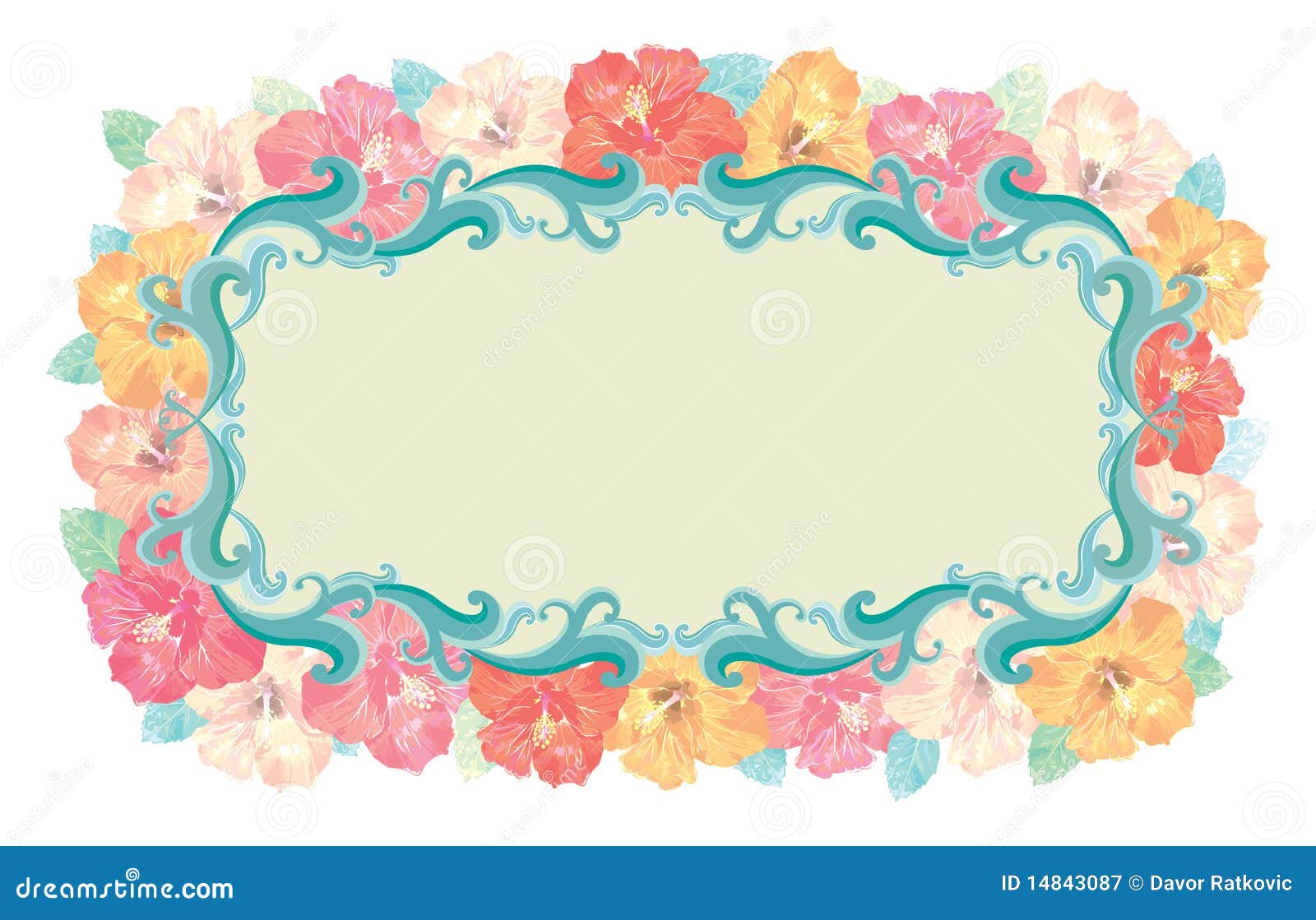 Floral - Hibiscus frame stock vector. Illustration of seasonal - 14843087