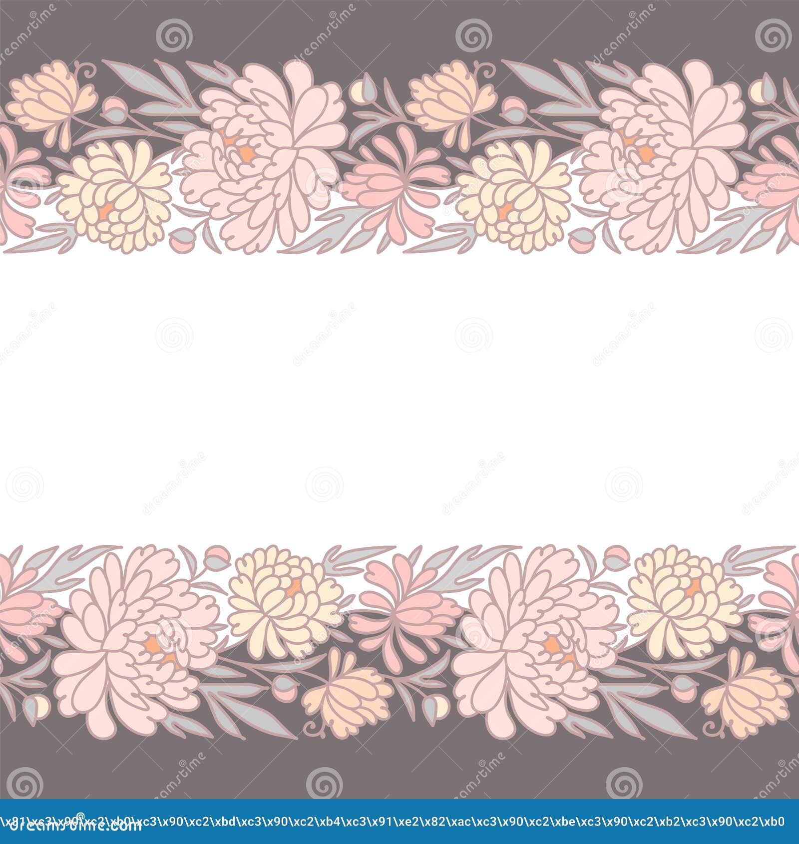 Floral Horizontal Seamless Pattern. Stock Vector - Illustration of ...