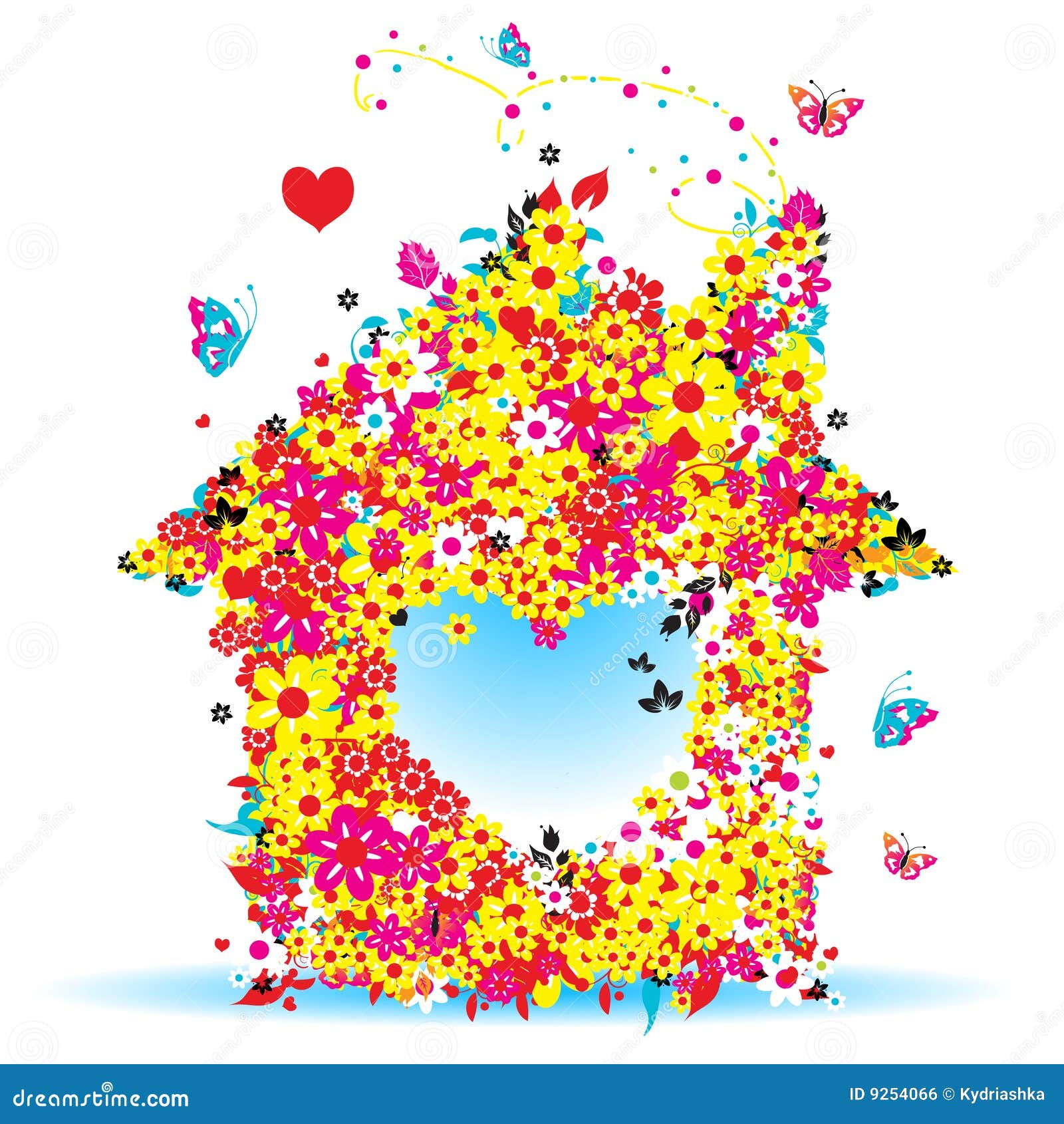 Floral House Silhouette Vector Illustration | CartoonDealer.com #11252896