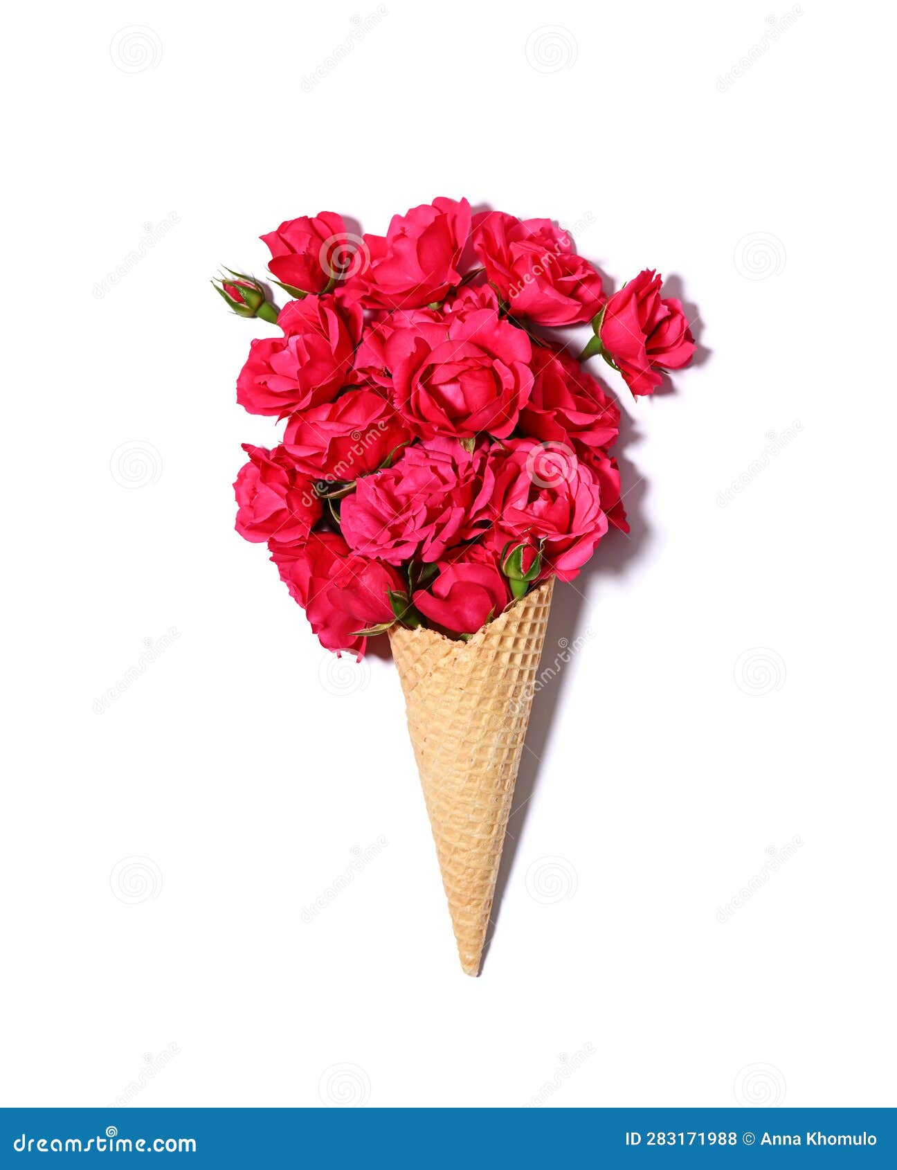 Floral ice cream cone stock photo. Image of dessert - 283171988
