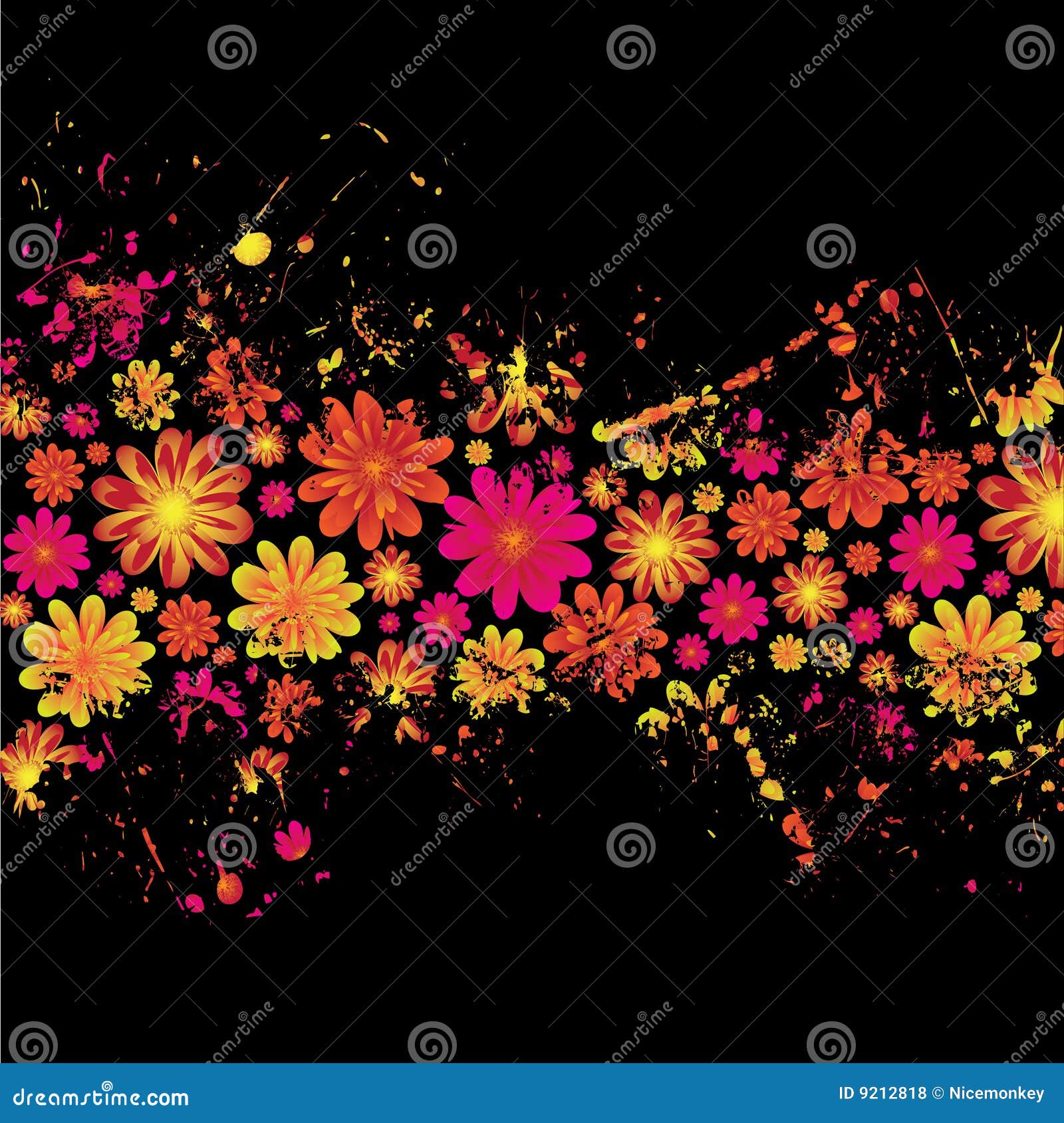 Floral ink splat stock vector. Illustration of tough, grunge - 9212818