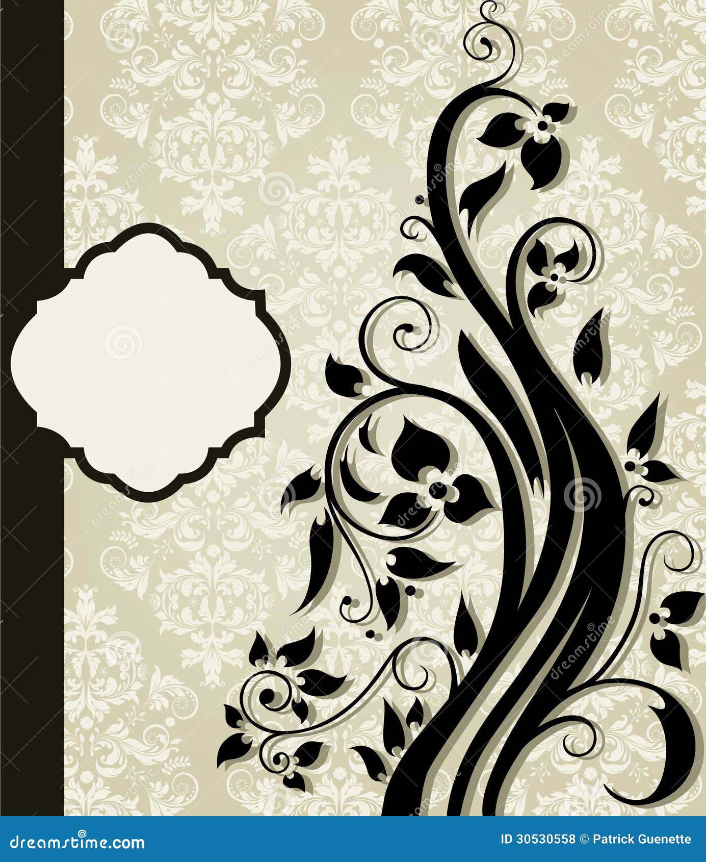 Floral Invitation Card with Tree Branch Stock Vector - Illustration of ...