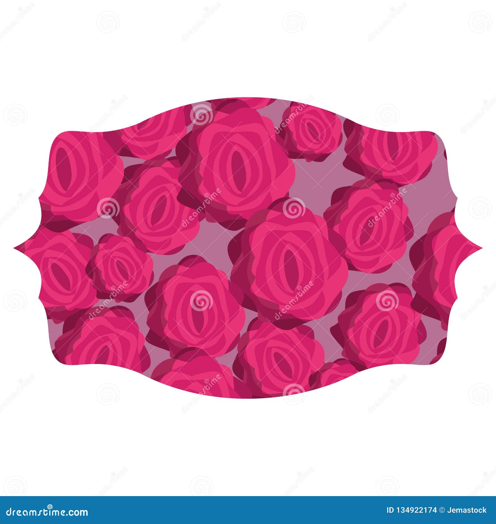 Floral label frame stock vector. Illustration of design - 134922174