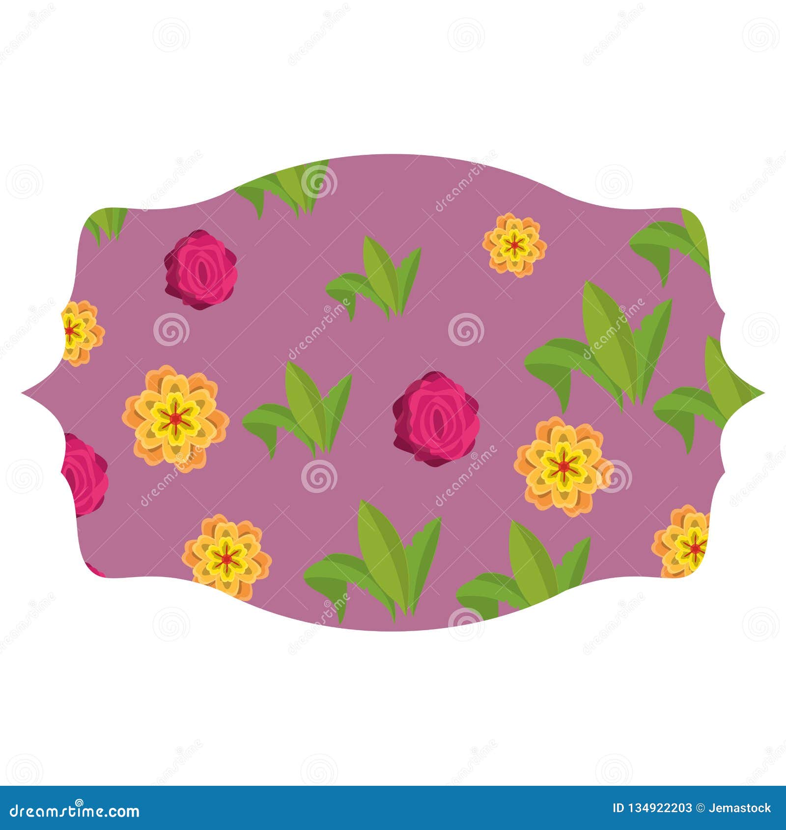Floral label frame stock vector. Illustration of ornate - 134922203