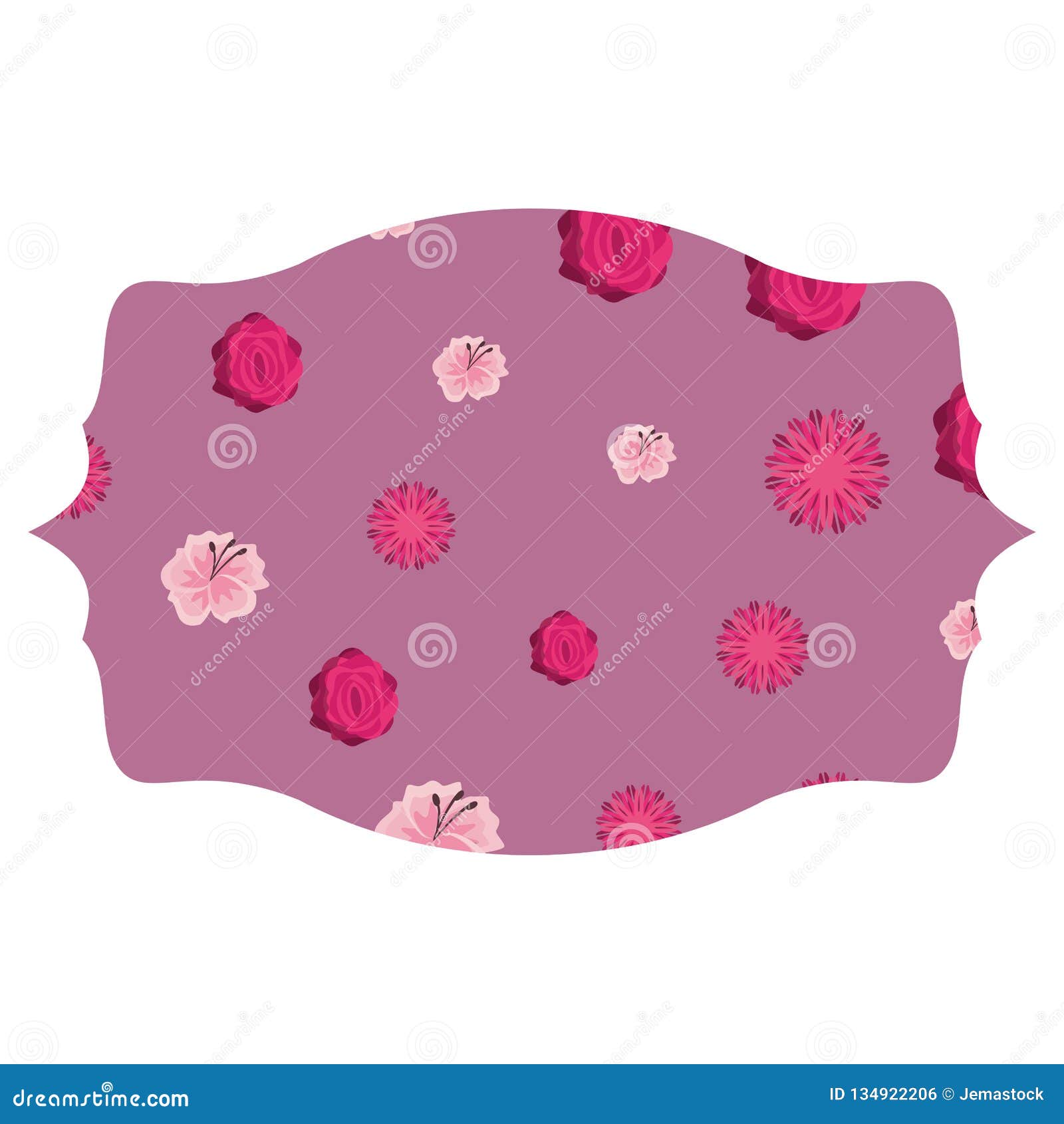 Floral label frame stock vector. Illustration of decoration - 134922206