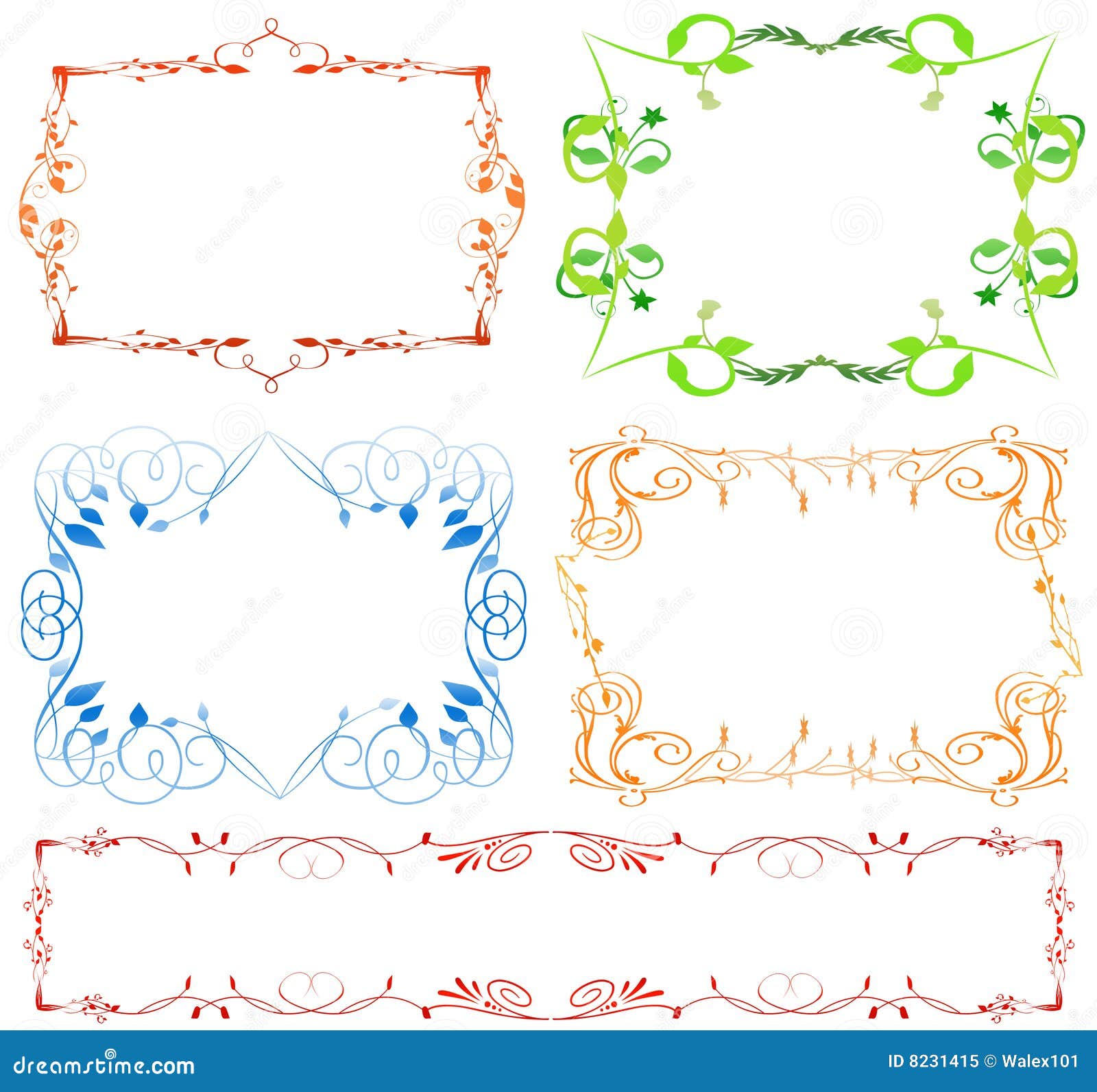 Floral labels or frames stock illustration. Illustration of ornate ...