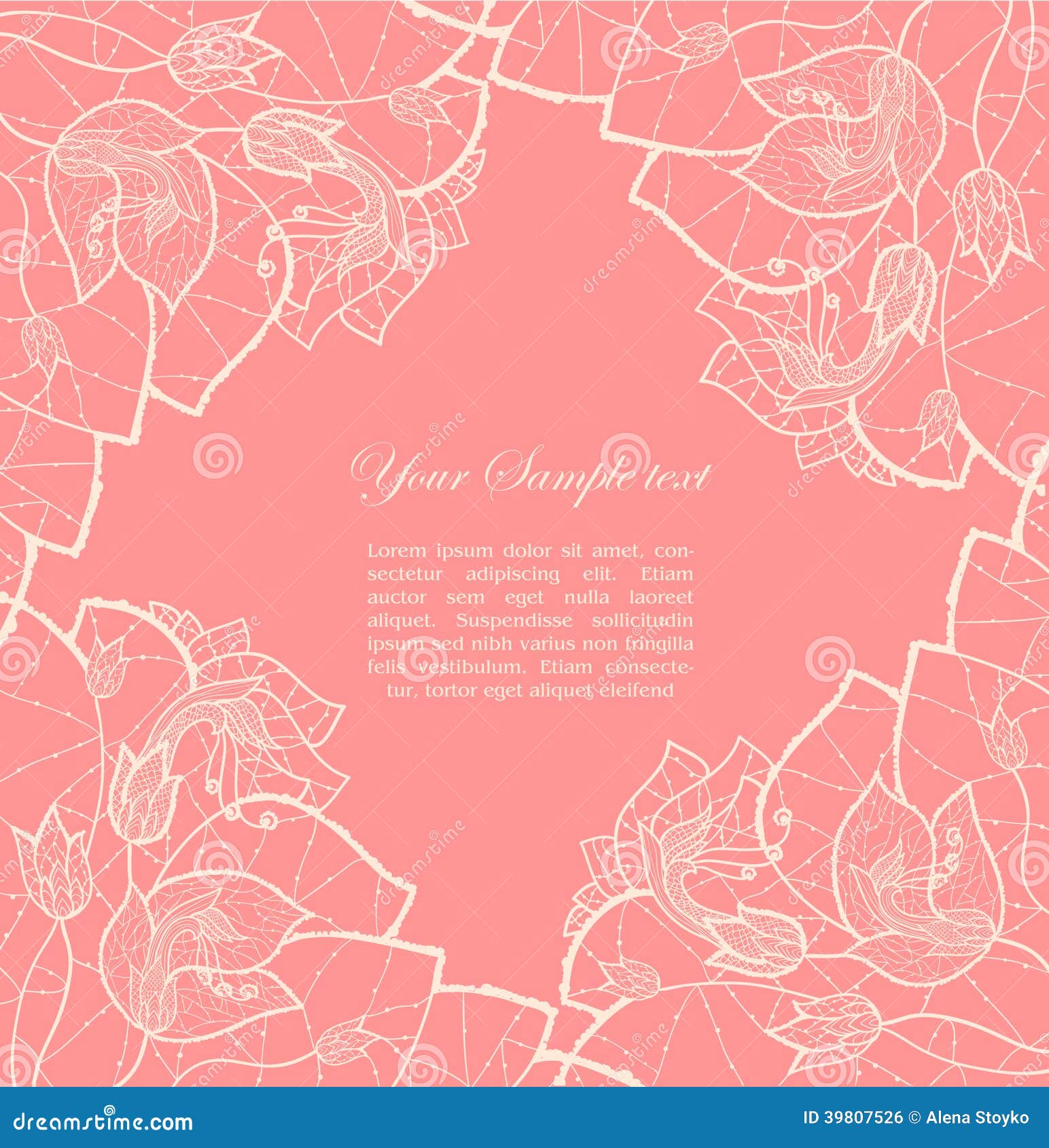 Floral lace stock vector. Illustration of elegant, border - 39807526
