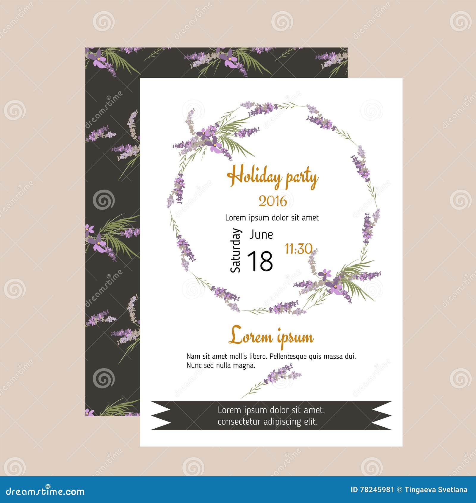 Floral Lavender Retro Vintage Background Stock Vector - Illustration of ...