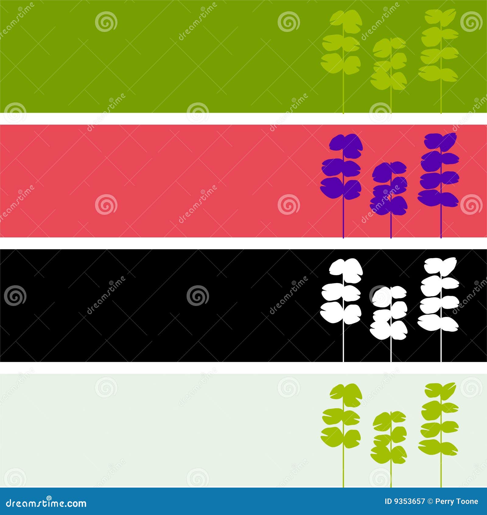 Floral Leaf Web Banners stock illustration. Illustration of modern ...